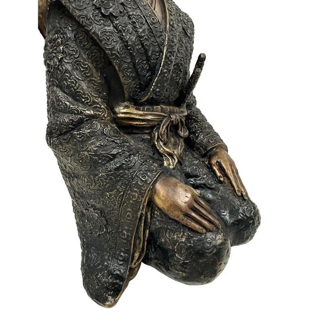 Rare 20th Century Japanese Antique Bronze Samurai Statue Shijo Kingo ...