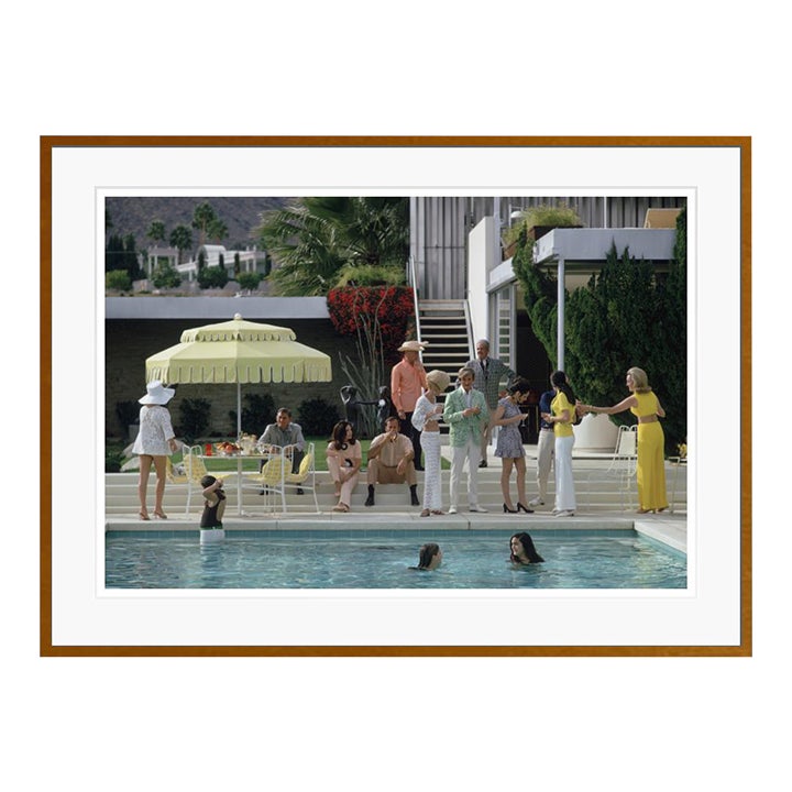 Poolside Gathering 1970 by Slim Aarons Framed C-Print | Chairish