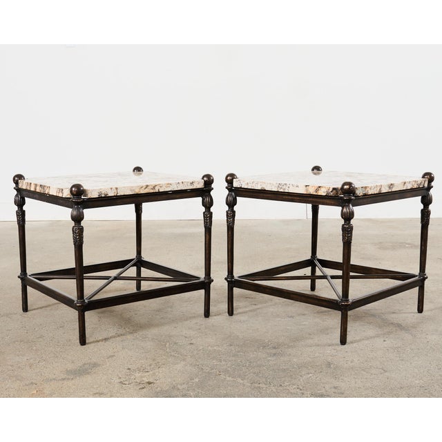Set of Four Michael Taylor Montecito Chairs With Two Tables | Chairish