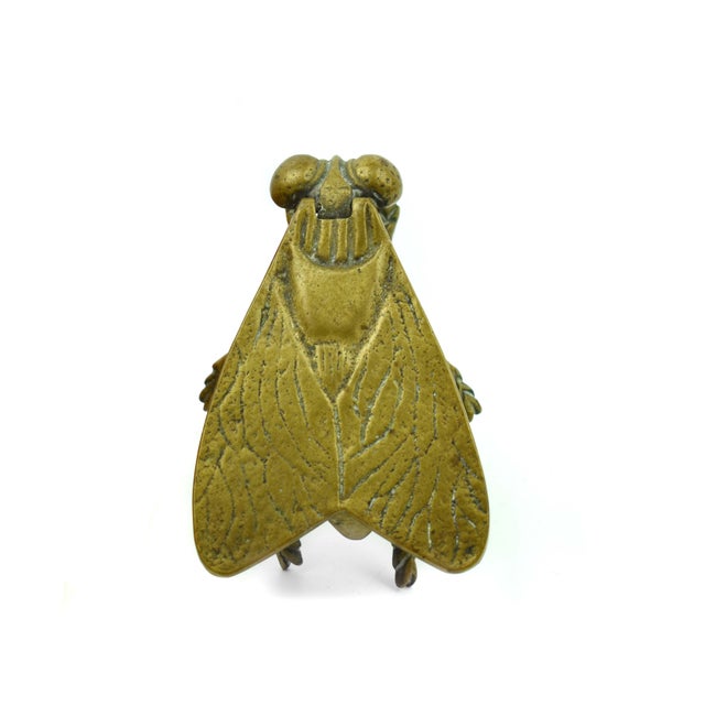 Mid 20th Century Solid Brass Fly Bug Ashtray With Match Stricker | Chairish