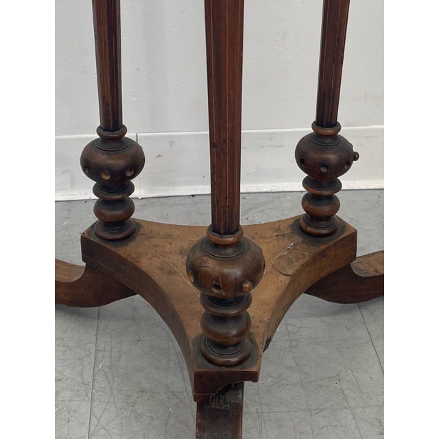 1970s Vintage Imported Victorian Burl Wood Inlay Decorative Side Table ...