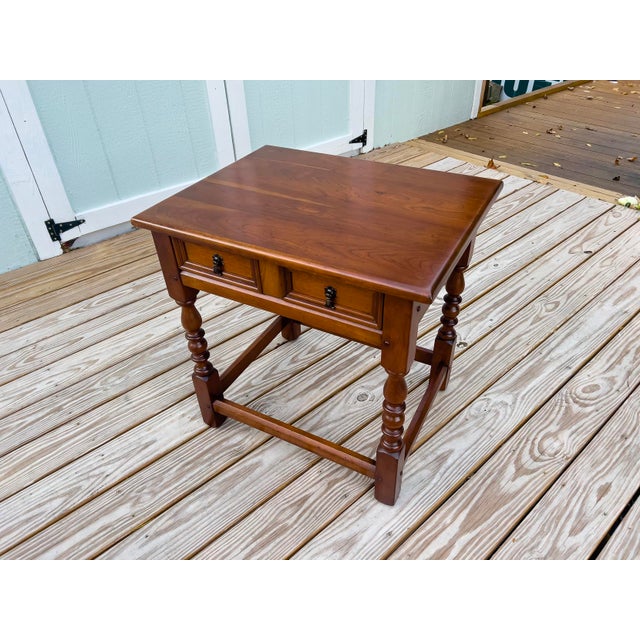 1960s Leopold Stickley Cherry Valley Side Table With Drawer | Chairish
