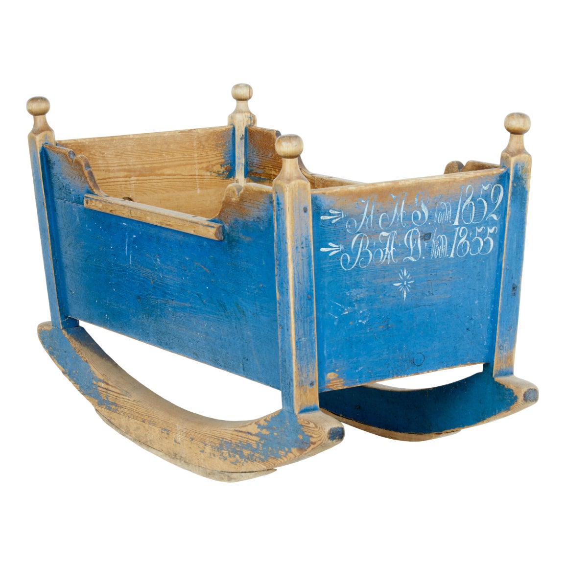 Antique Traditional Swedish Painted Pine Cradle, 1860 | Chairish
