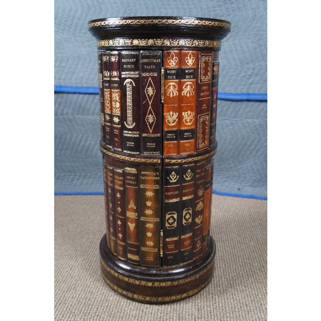 Late 20th Century Vintage Maitland Smith Tooled Leather Round Somno ...