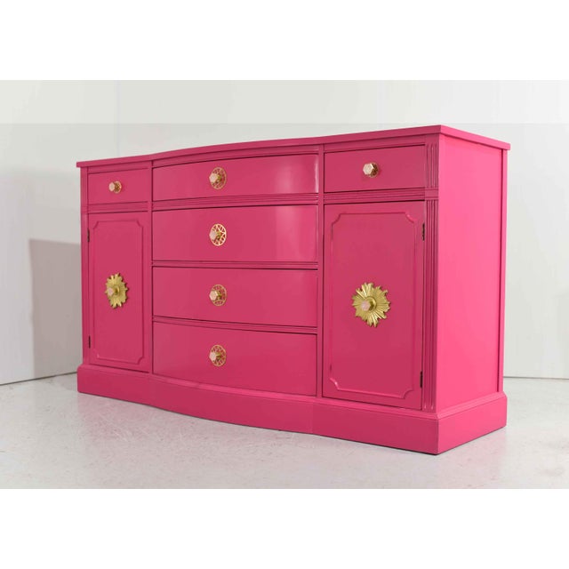 Vintage Bow Front Mahogany Sideboard by Bernhardt in Pink - Newly ...