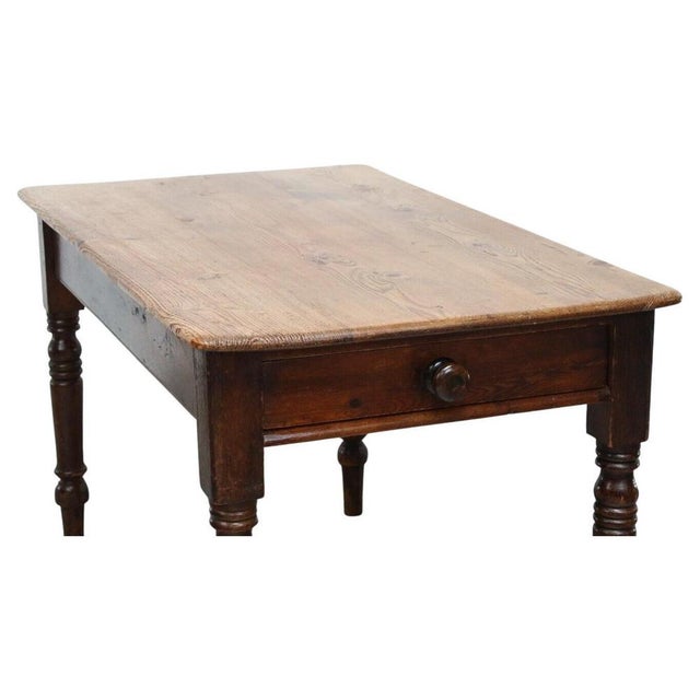 Victorian Single Drawer Pine Country Table, 1890 | Chairish