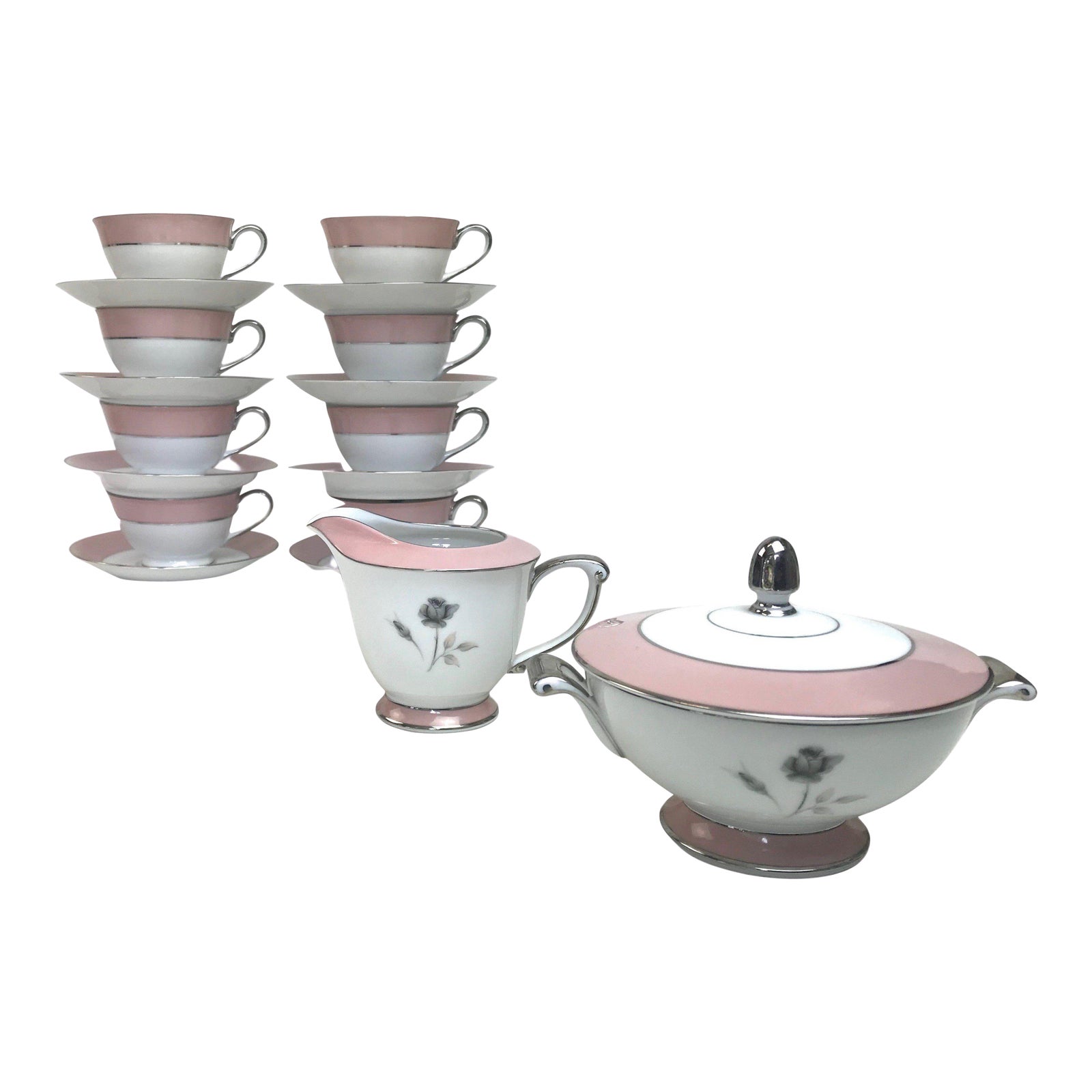 Midcentury Pink Porcelain Tea/Coffee Set | Chairish