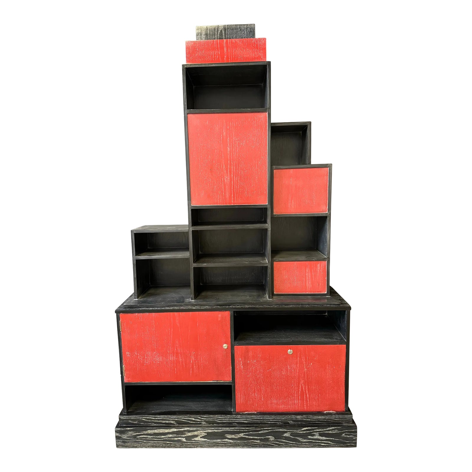 Paul Frankyl (Attr) Cerused Oak Sky Scraper Bookcase | Chairish