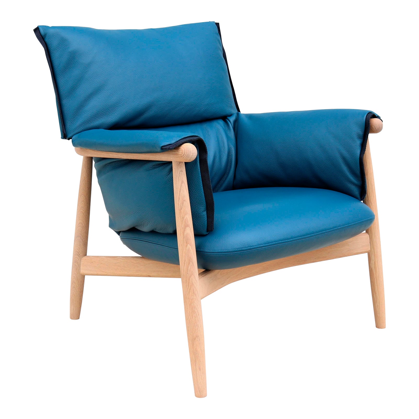 Danish Modern Eoos for Carl Hansen & Son E015 Blue Leather Embrace ...