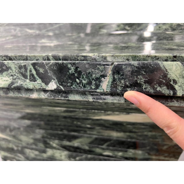 1970 Green Marble Stone Dining Table, Made in Italy | Chairish