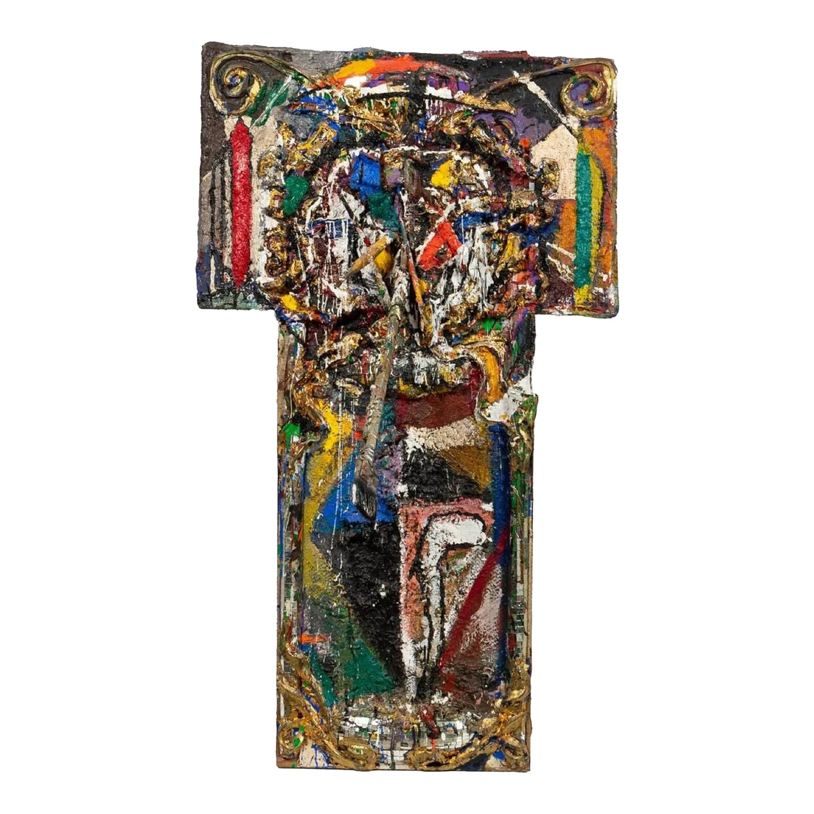 Loren Munk, Mixed Media Neo Expressionist Collage Assemblage Painting ...