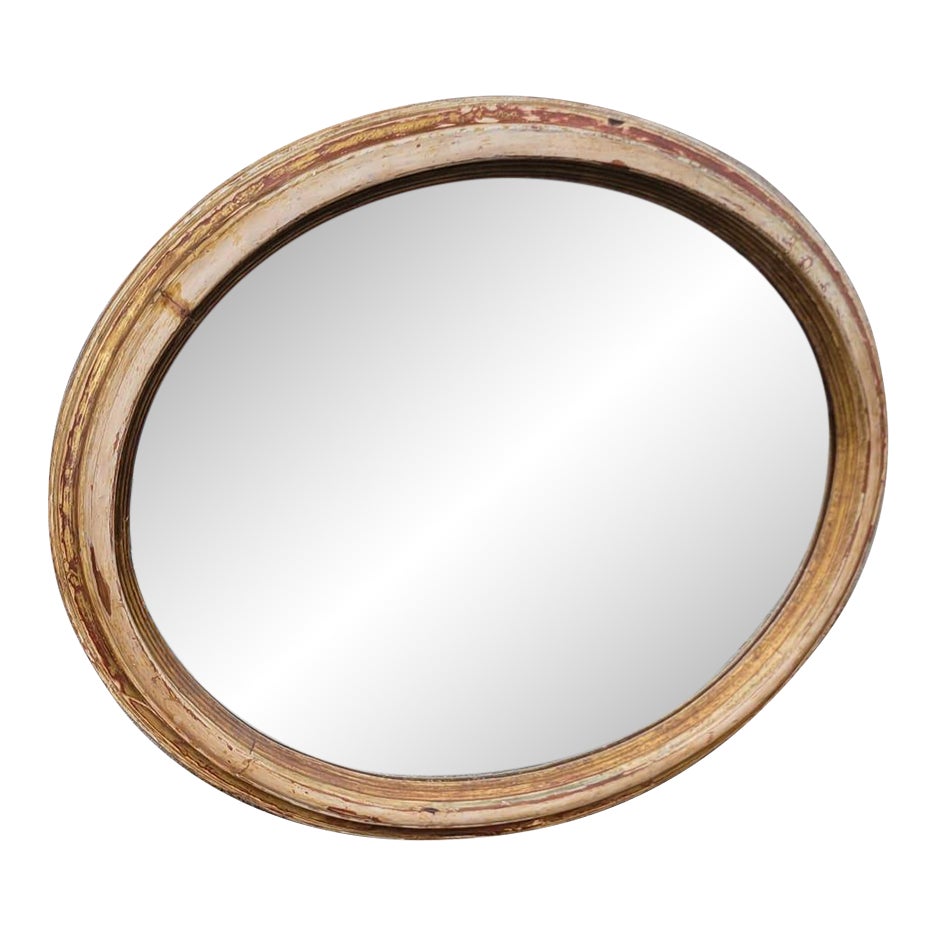 19th Century Rustic American Oval Wall Mirror – Heavy Wood Frame, New ...
