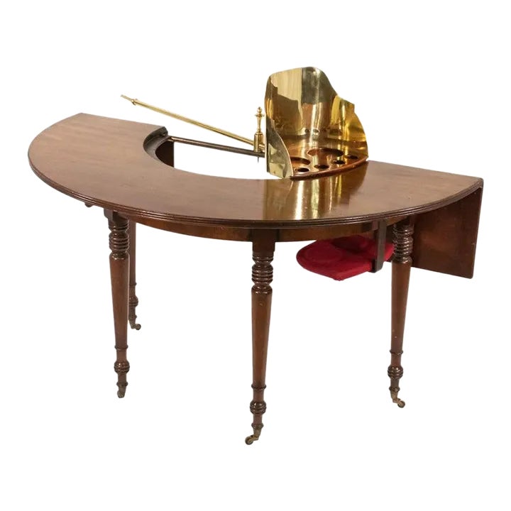 English Regency Period Mahogany Horseshoe Hunt Social Table With Custom ...