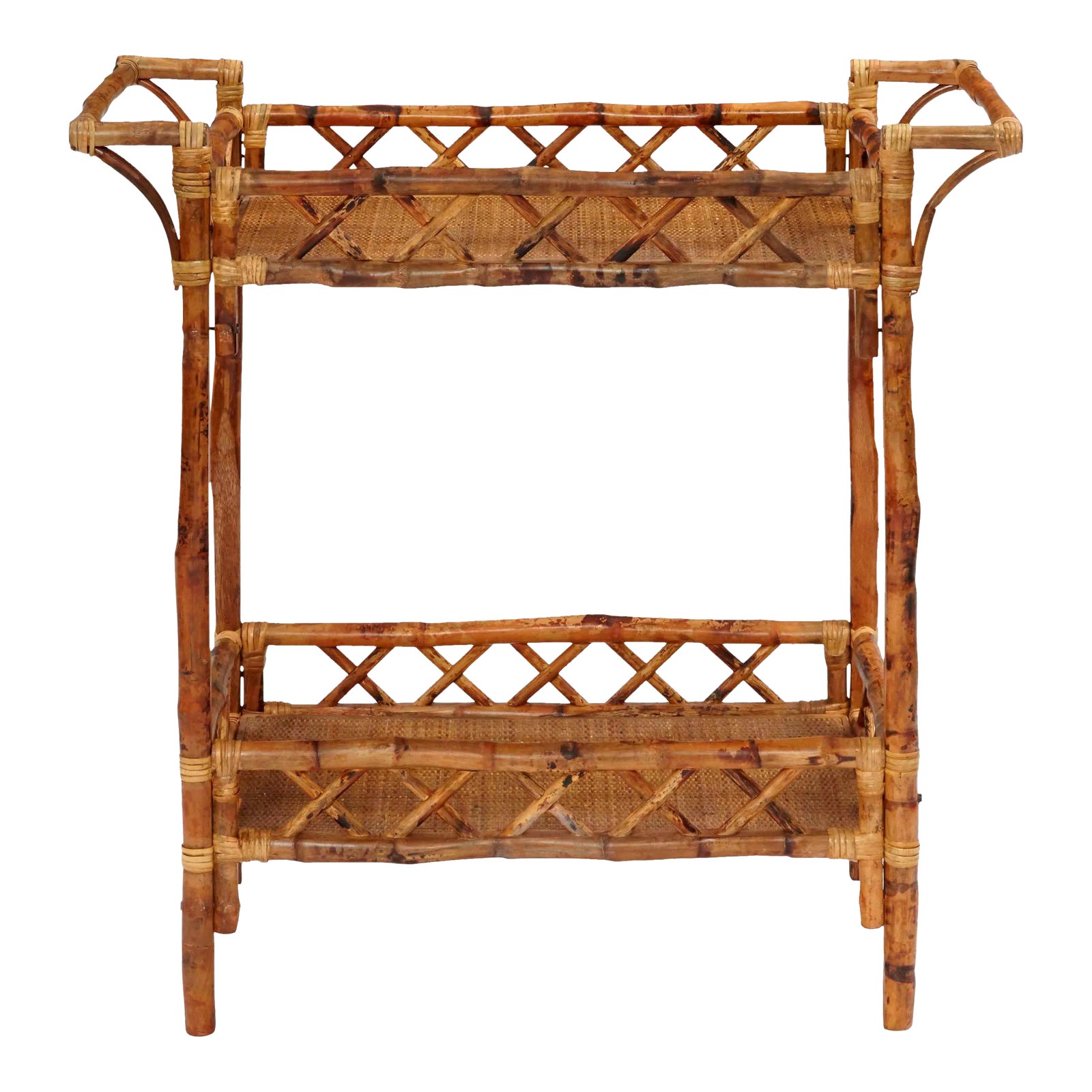 Beverage Stand, Brown, Rattan | Chairish