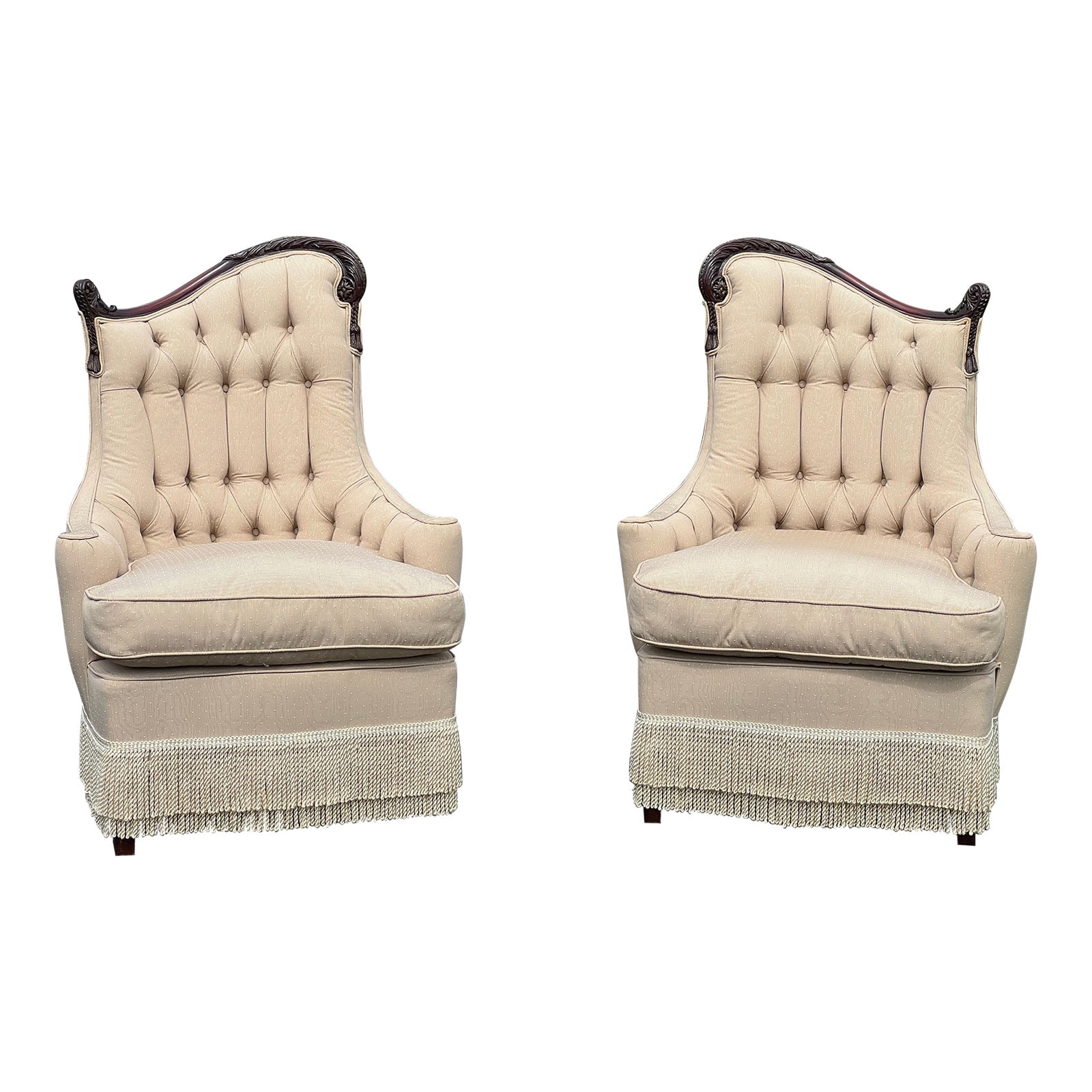 Vintage Matching Pair of Angel Wing Arm Chairs | Chairish