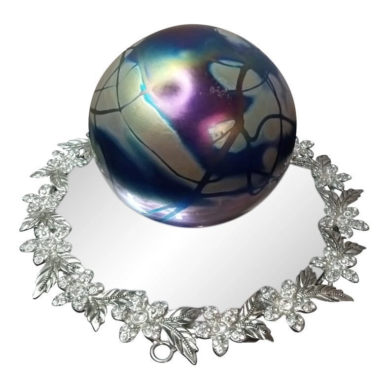 Stunning Signed Robert Held Intaglio Iridescent Art Glass Orb ...