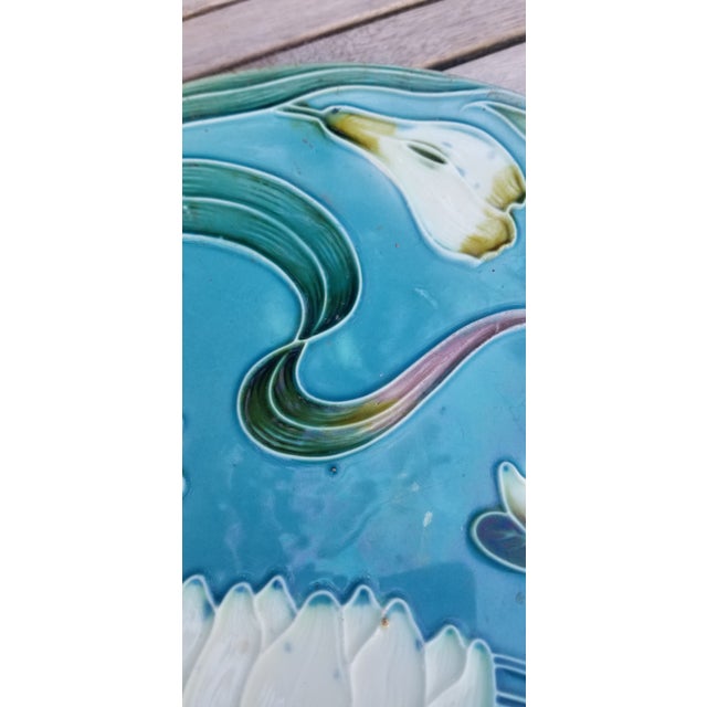 Art Nouveau Water Lilly Plate, Saben 1920s | Chairish
