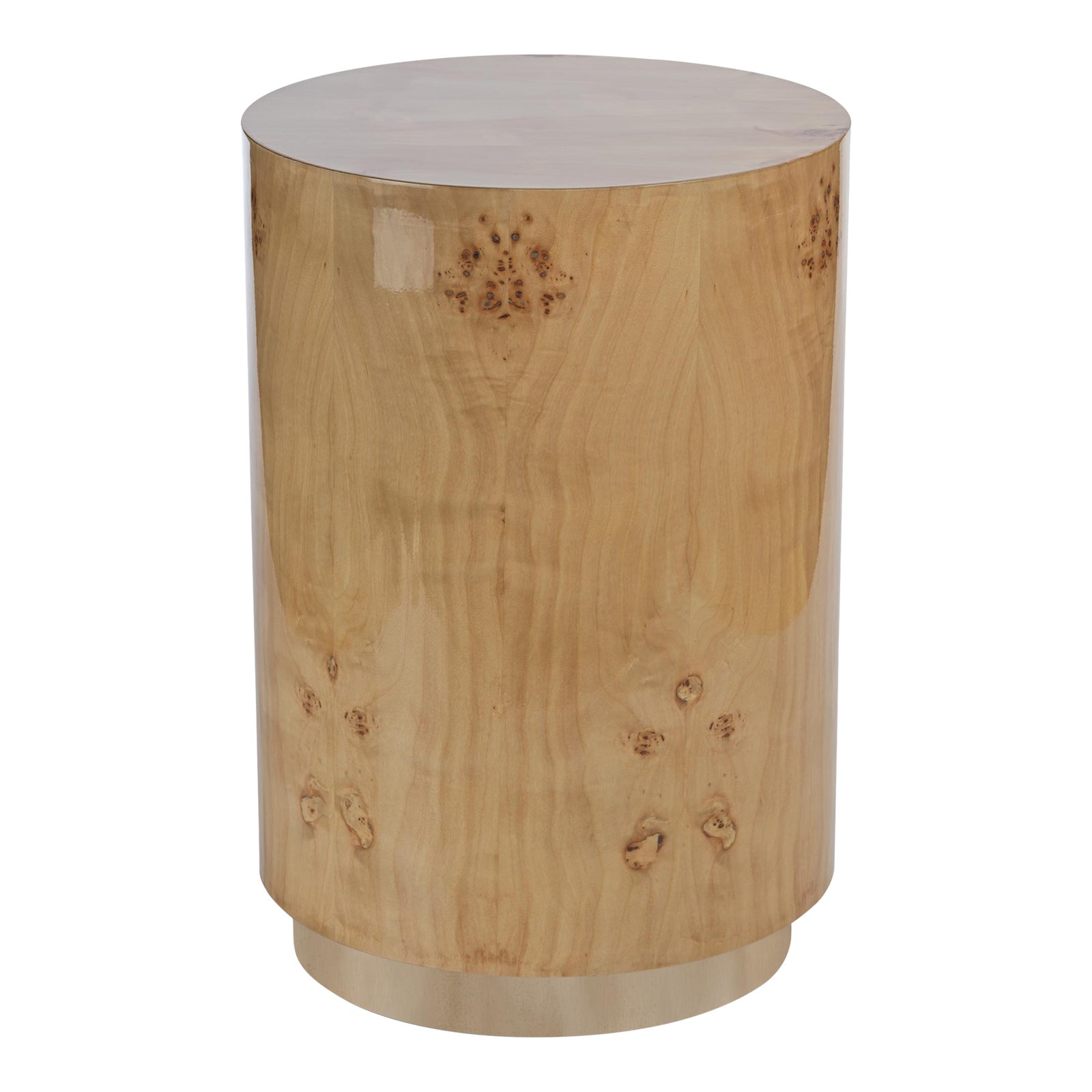 Lolita Burl Wood Veneer Stool / Table, 14" x 18.5" | Chairish