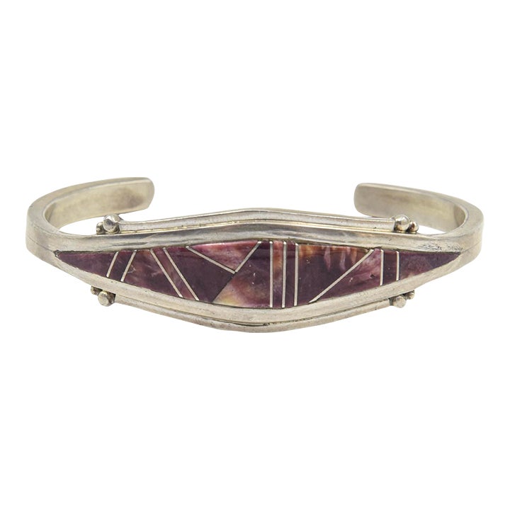 Late 20th Century Navajo Native American Inlay Sugilite Sterling Silver ...