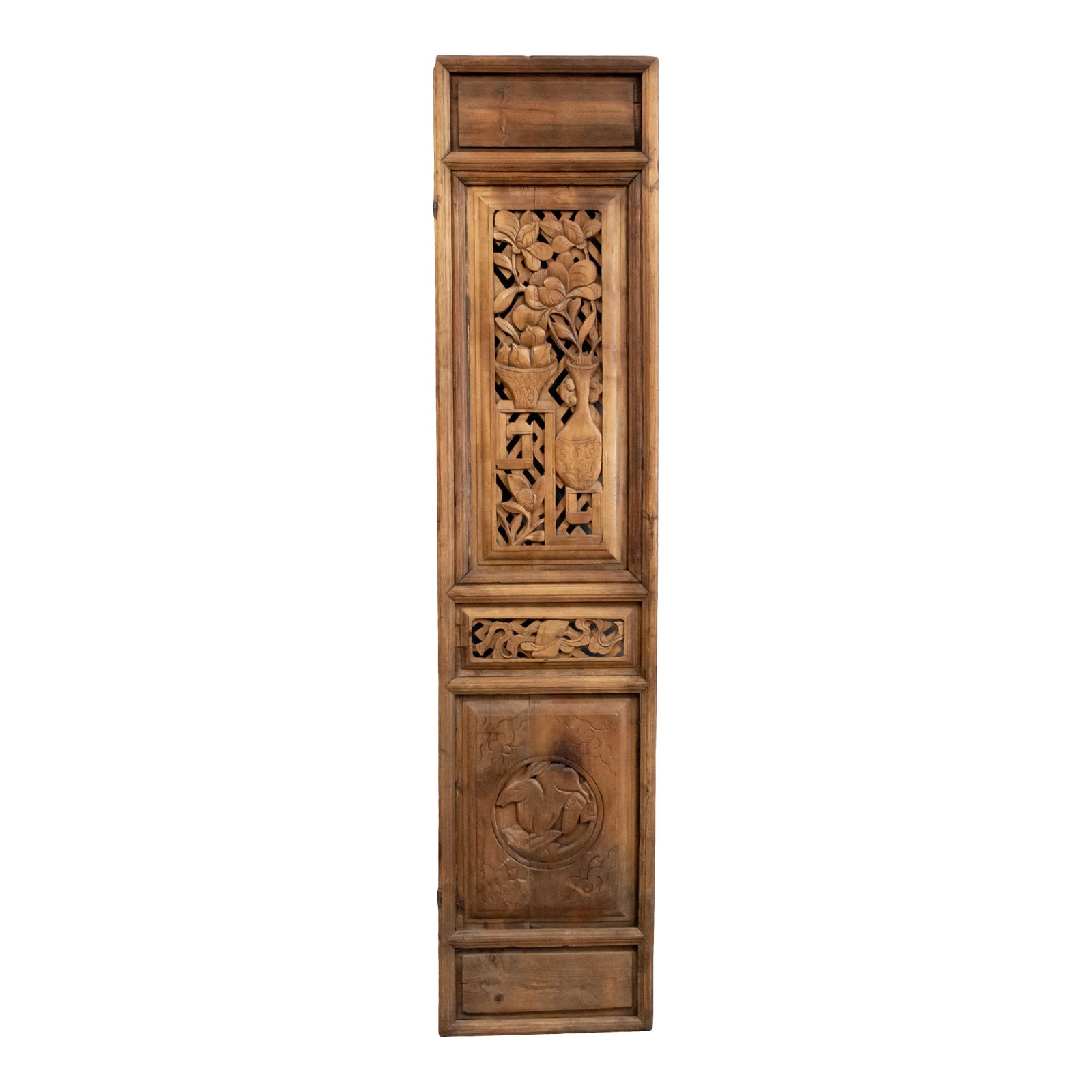 Vintage Chinese Hand Carved Door Panel | Chairish