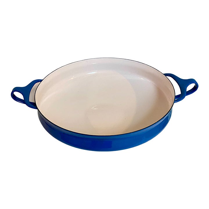 Vintage Blue Dansk Enamelware Kobenstyle Paella Pan, Made in France ...