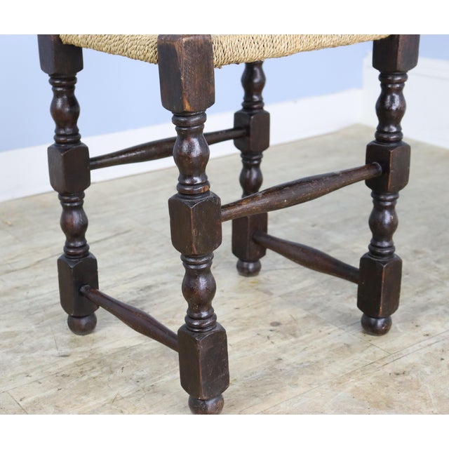 Antique Dark Oak String Stool | Chairish