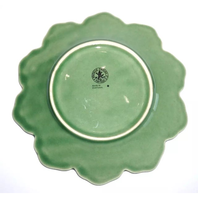 Vintage Bordallo Pinheiro Geranium Leaf Green Plate | Chairish