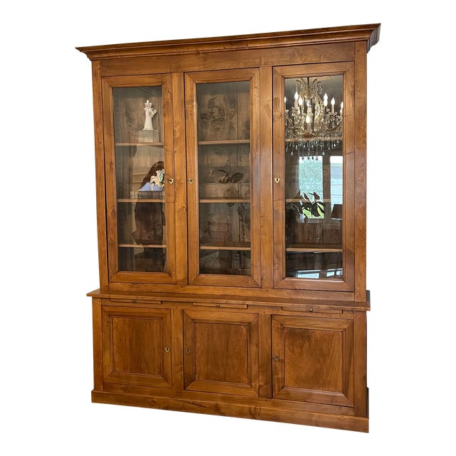 Antique French Bookcase W Glass Doors ~ Breakfront Made in France ...