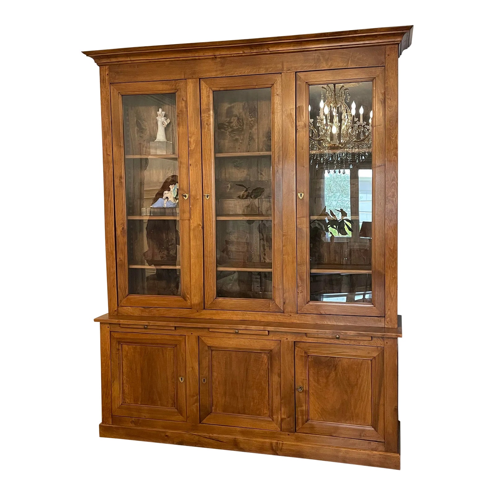 Antique French Restauration Bookcase W Glass Doors ~ Breakfront Made in ...