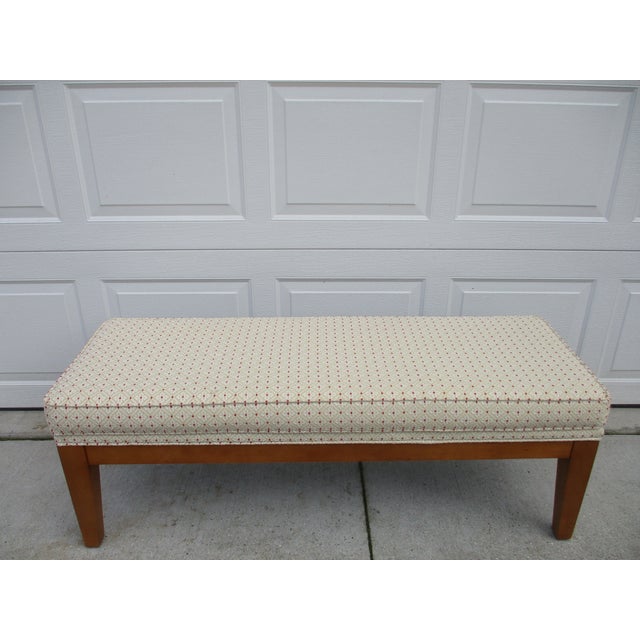 Ethan Allen Scandinavian Modern Upholstered Bench | Chairish