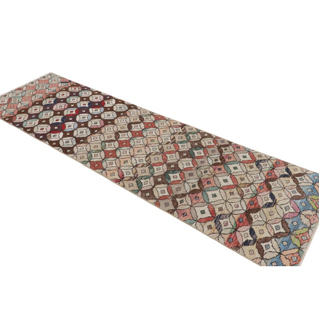 Vintage Zeki Múren Runner With Polychromatic Geometric Patterns From ...