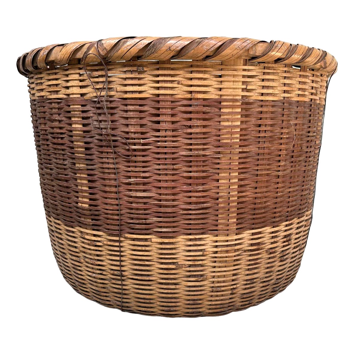 Traditional Japanese Okimono Kago (Storage Basket) Bamboo Basket, Shōwa ...
