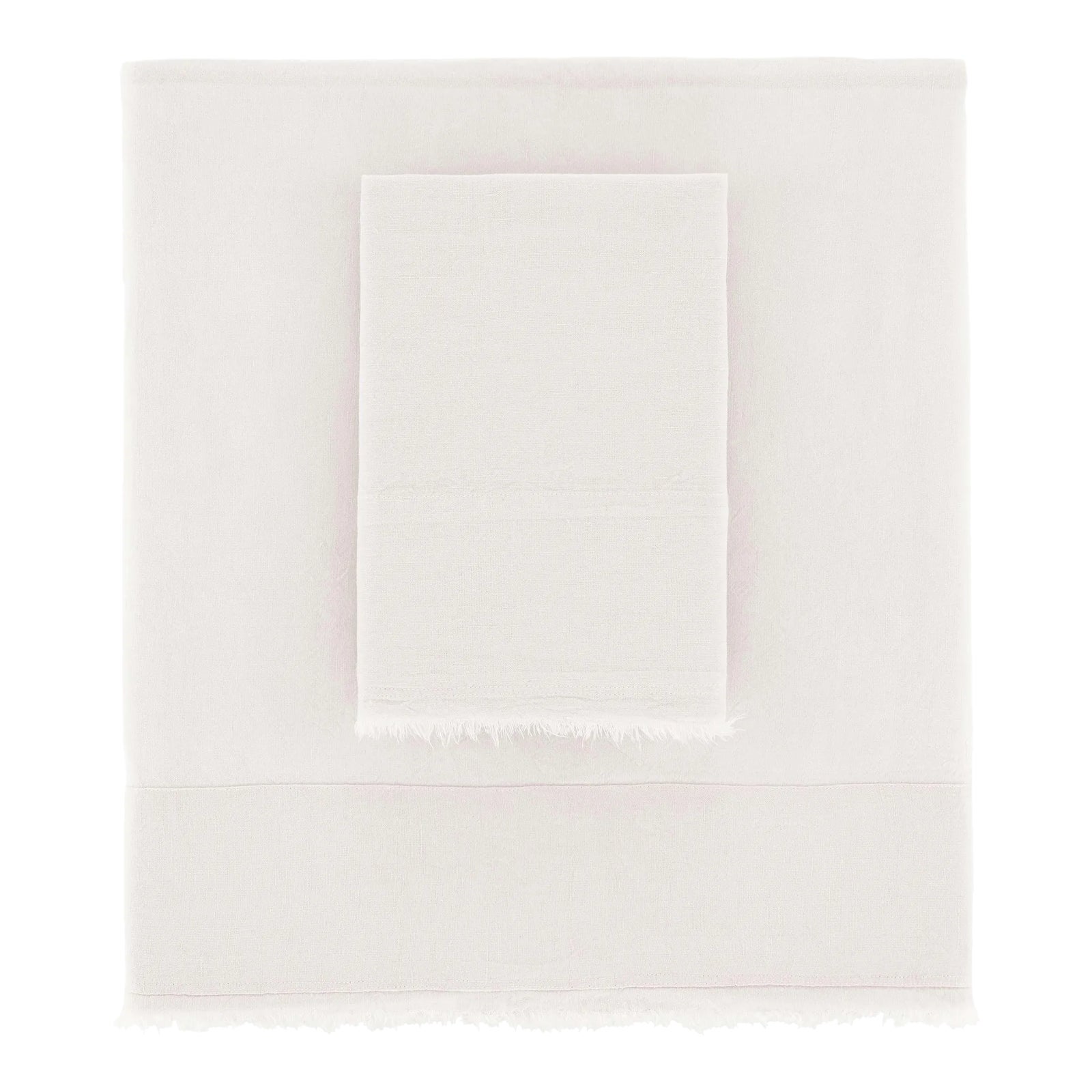 Pine Cone Hill by Annie Selke Faye Linen Dove White Sheet Set, Queen ...