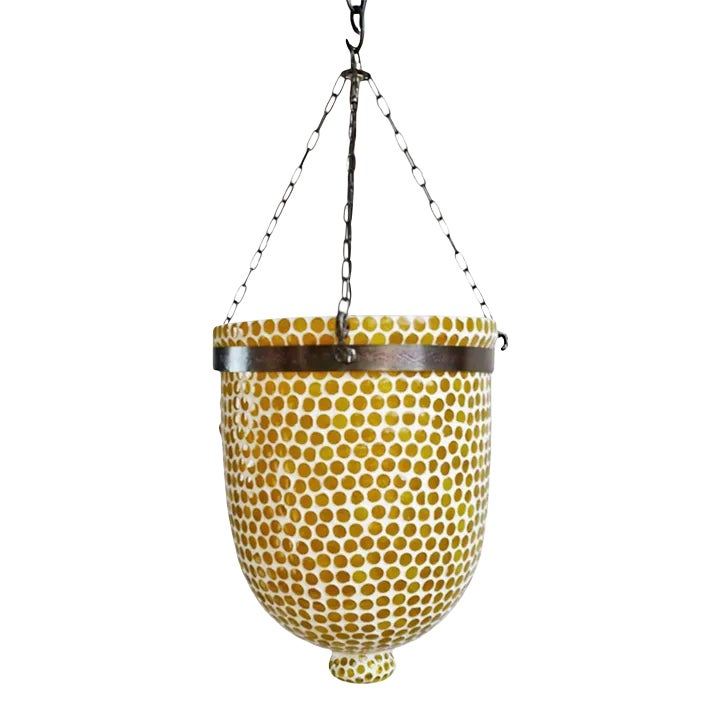Yellow Mosaic Bucket Pendant Light Small | Chairish