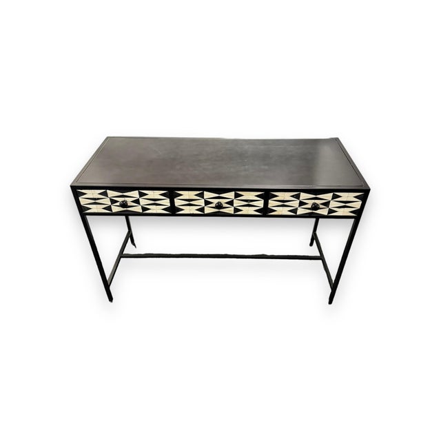 1990s Metal Black & White Desk With 3 Drawers | Chairish