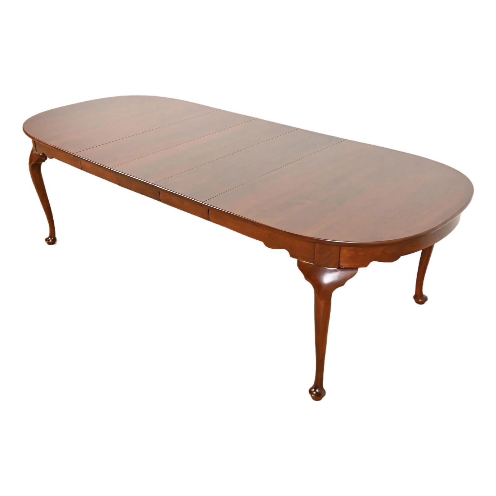 Henkel Harris Queen Anne Solid Cherry Wood Extension Dining Table ...