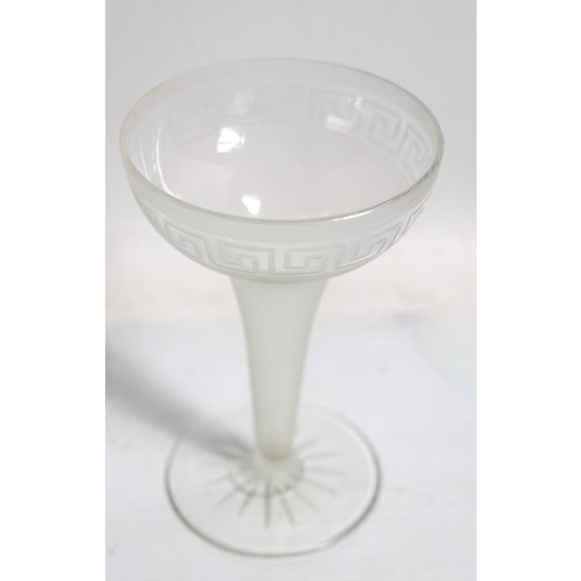 Set of Four Vintage Hollow Stem Champagne Glasses With Roman Key ...