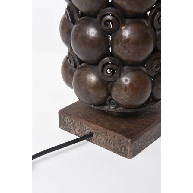 1920s-30s Art Deco Edgar Brandt Attributed Table Lamp Bronze With Daum ...