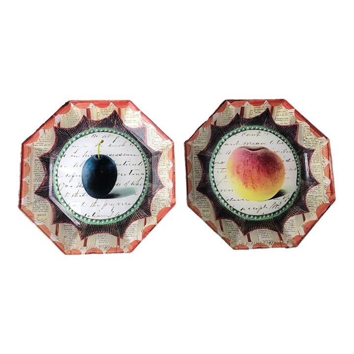 1980s John Darien Decopage Plates- Set of 2 | Chairish