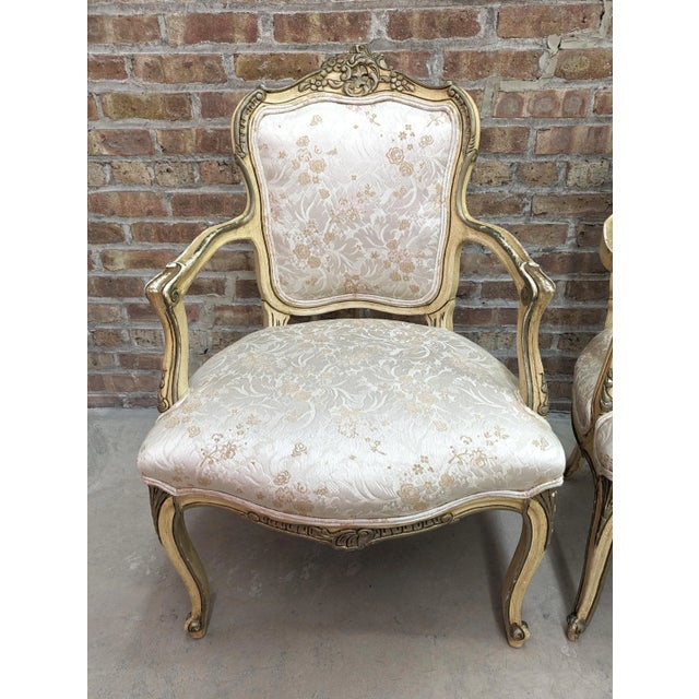Mid 20th Century French Rococo Louis XV Fauteuil Arm Chairs - Set of 2 ...