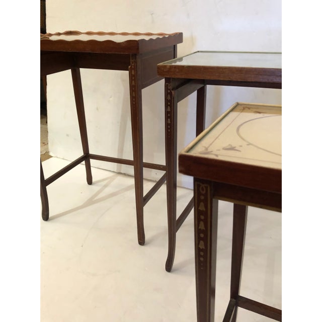 Vintage Hand Painted Nesting Tables in Pastel Colors -Set of 3 | Chairish