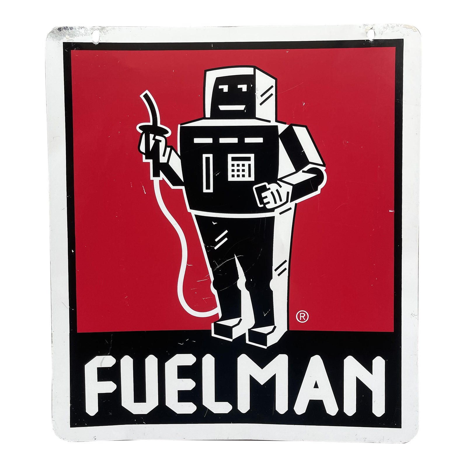Vintage Fuelman Robot Double Sided Hanging Gas Station Advertise Sign ...