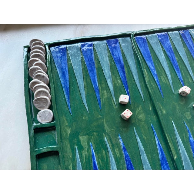 Handmade Ceramic Backgammon Board | Chairish