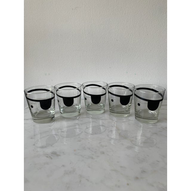 Vintage Jolly Roger Pirate Double Old Fashioned Barware Glasses- Set of ...