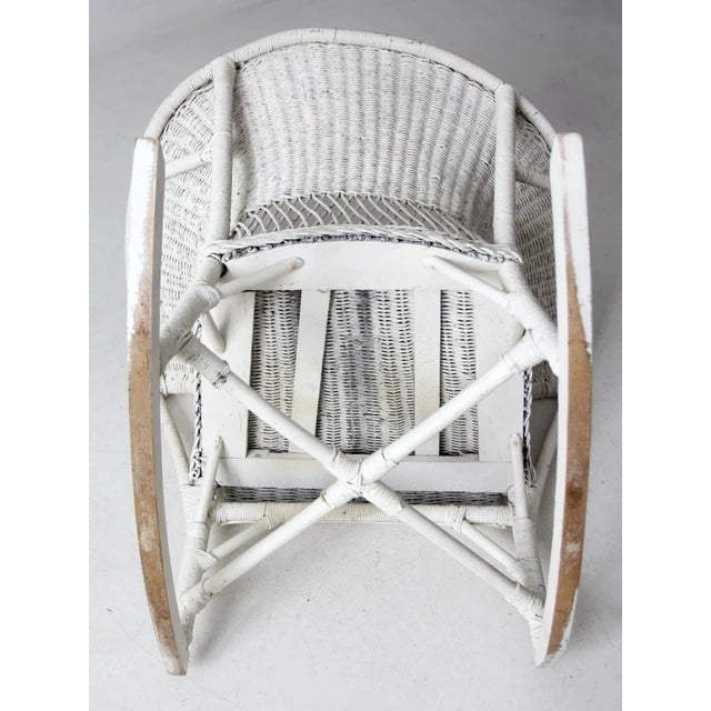 Antique White Wicker Rocking Chair | Chairish