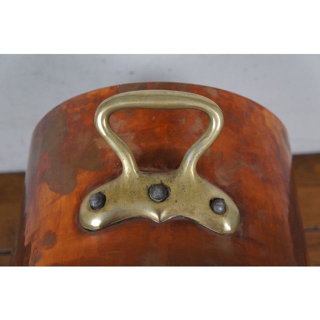 Heavy Antique French Copper Stock Pot Boiler Cauldron Acorn Lid Handles ...