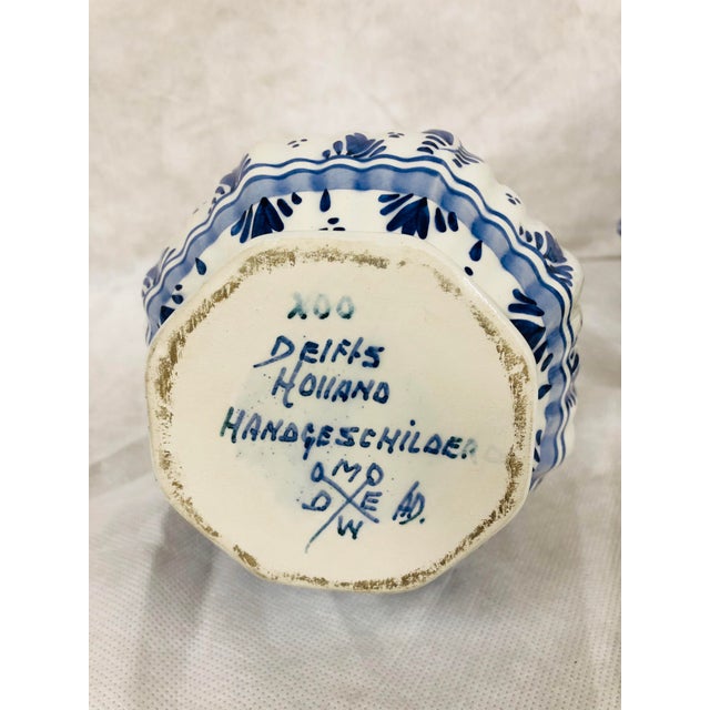 Vintage Delft Floral Pattern Vase | Chairish