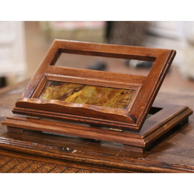 Early 20th Century French Carved Walnut Folding Table Book Stand | Chairish