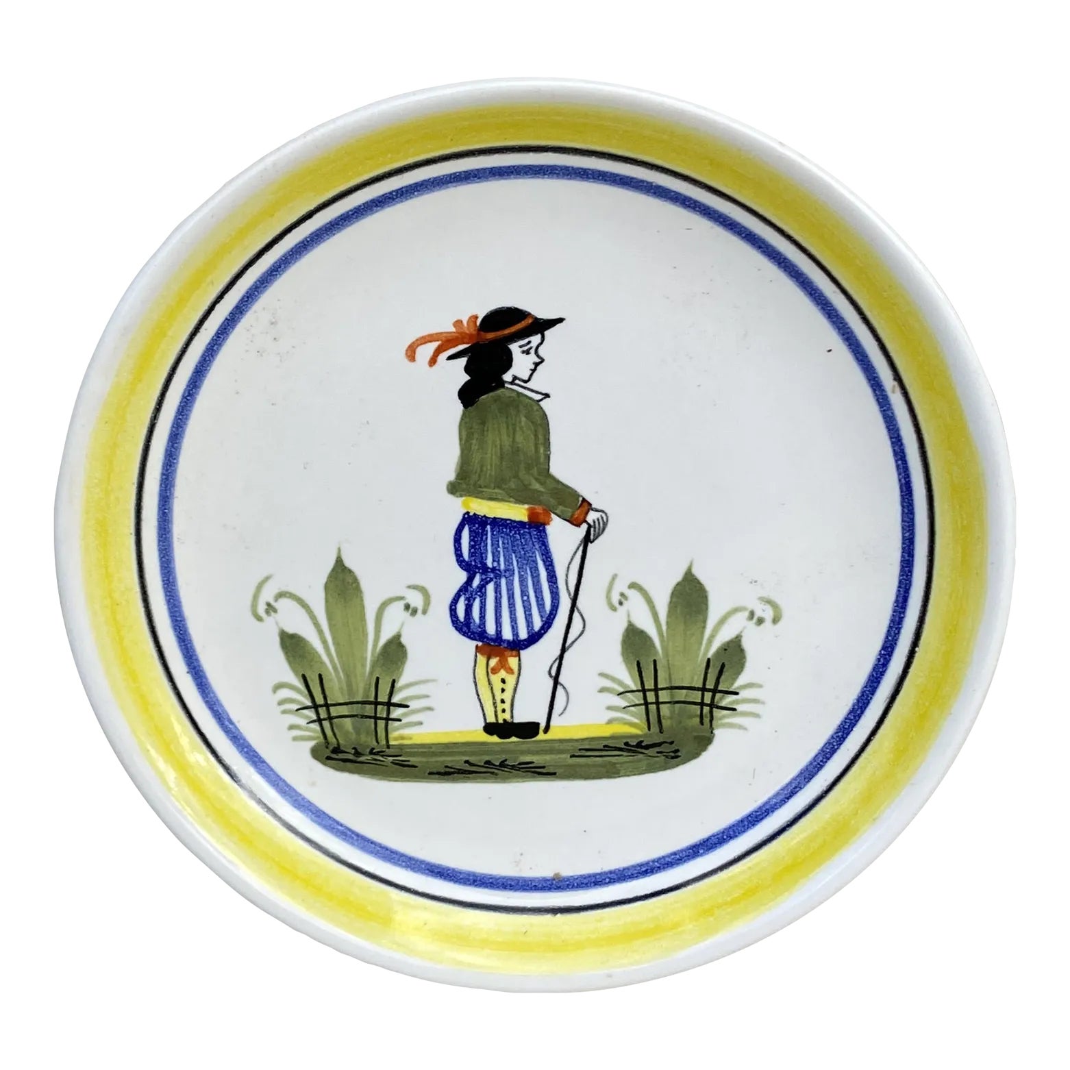 French Miniature Henriot Quimper Plate Circa 1950 | Chairish