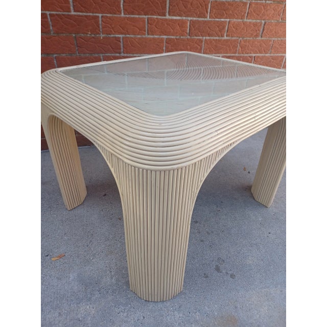 Vintage 1980s Lacquered Pencil Reed Side Table | Chairish